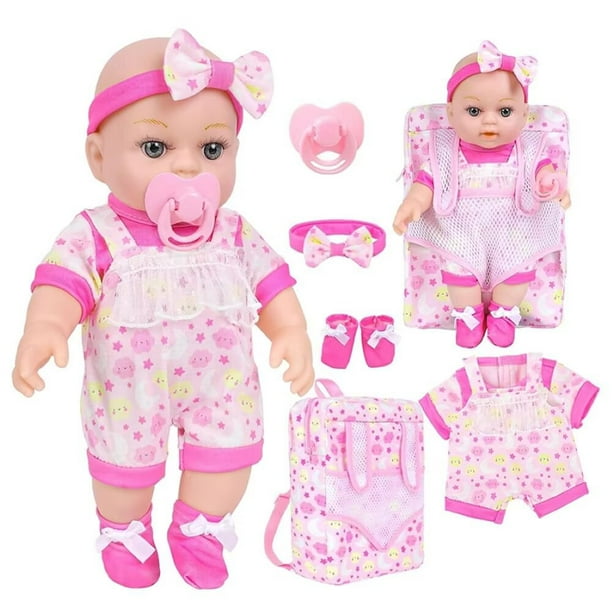 AmaMary 12-inch Realistic Baby Doll with Pink Cloud & Moon Outfit ...