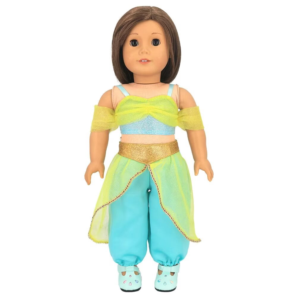 AmaMary 18 Inch Doll Clothes 3-Piece Outfit Set – Dark Denim Suspender ...