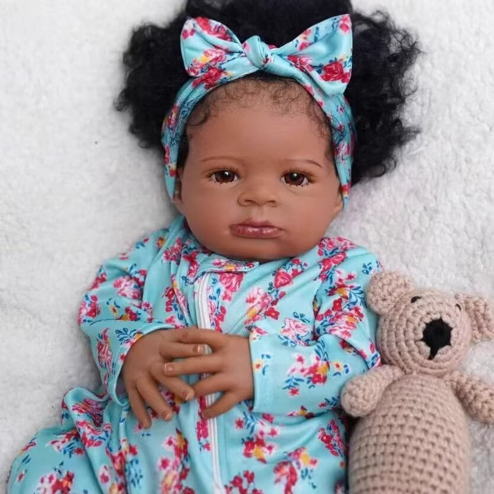 AmaMary 19-inch Lanny Reborn Doll – Deep Skin Tone Newborn with Hand ...