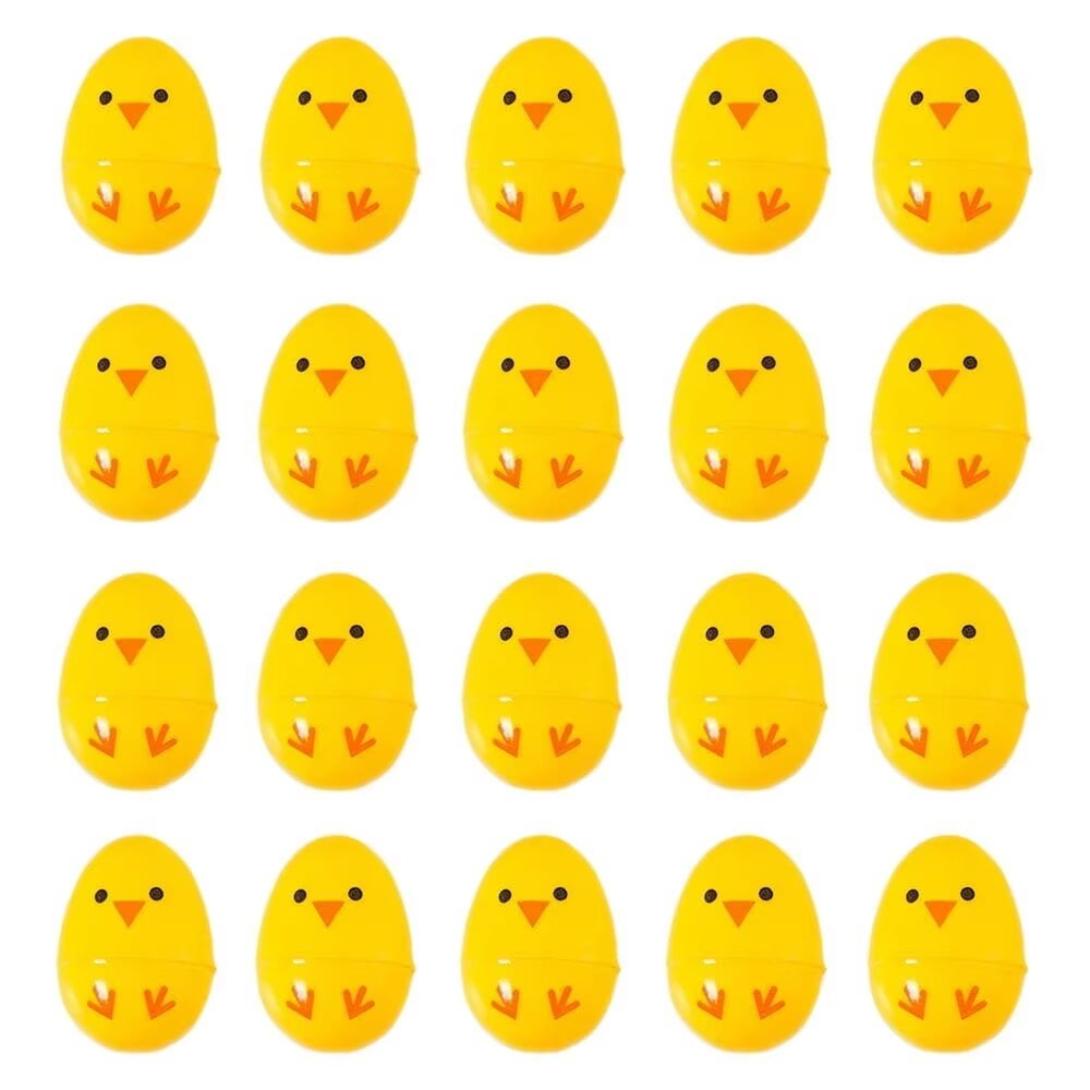 AmaMary 20 Pcs 2.36 Inch Chick Easter Eggs Plastic Fillable Eggs Yellow ...