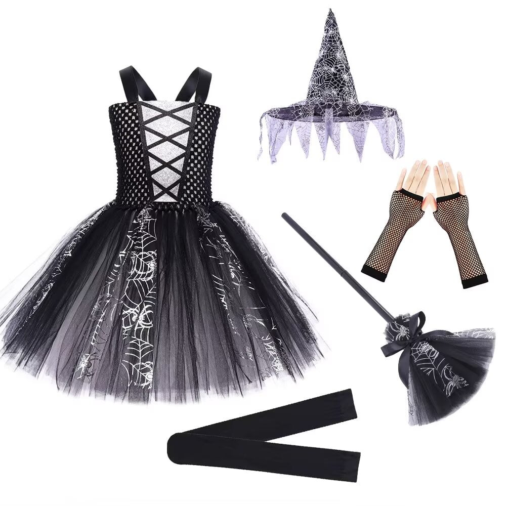 AmaMary 3-16 Years Witch Princess Dress Girls Party Dress Up with Hat ...