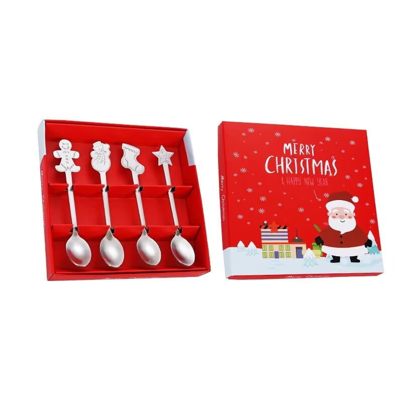 AmaMary 4 Pcs Christmas Spoon Gift Set Christmas Stirring Spoon ...