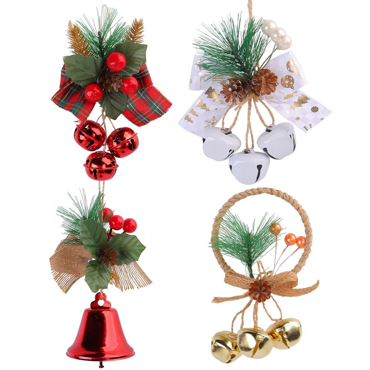 AmaMary 4Pcs Large Christmas Bell Decorations for Christmas Door ...