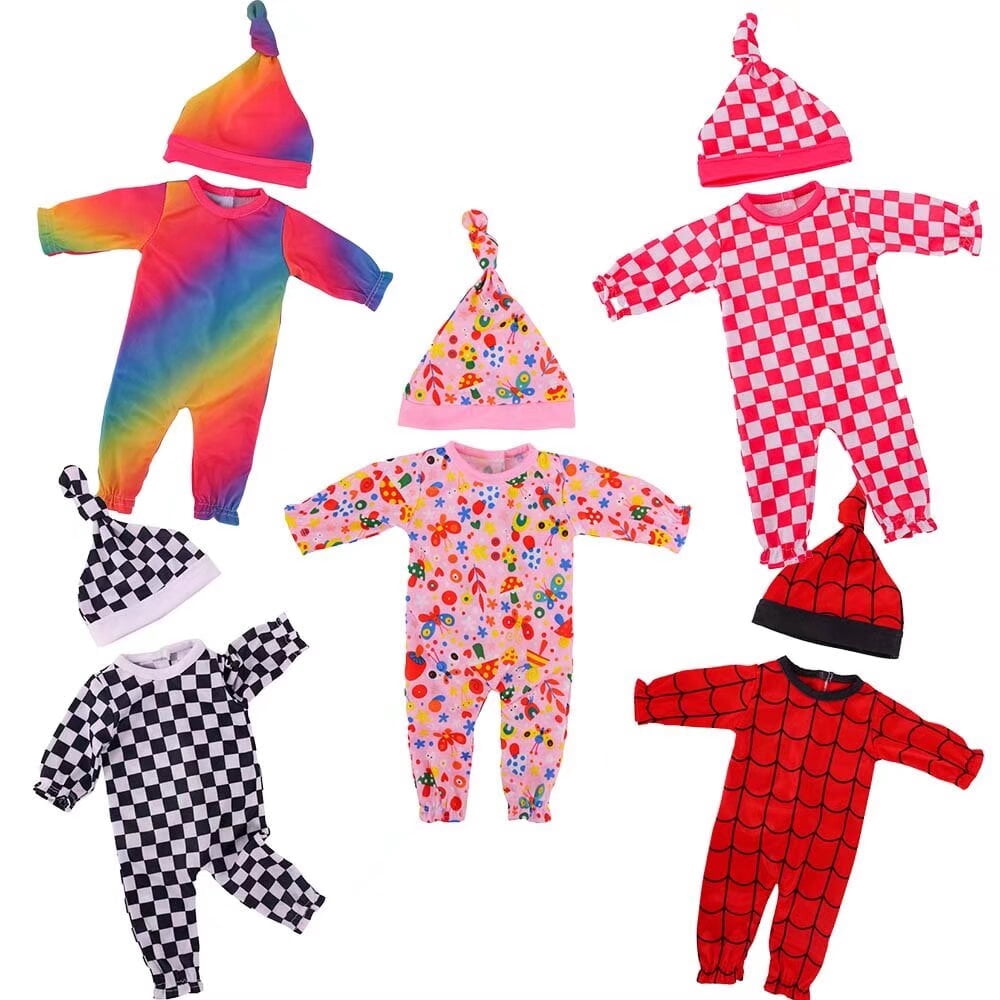AmaMary 5 Sets 18 inch Reborn Doll Clothing Hooded Bodysuit Child ...