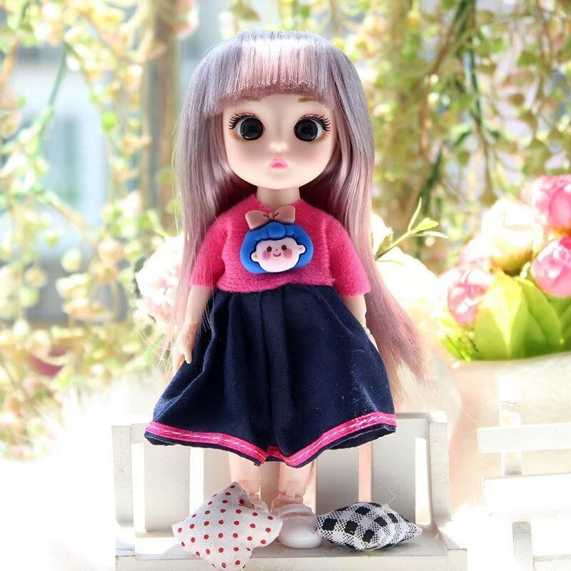 Babysbule 6 inch Mini Doll with 13 Movable Joints and Changeable Outfit ...