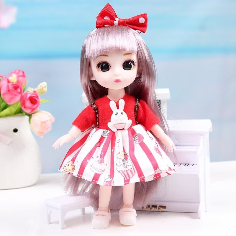 Babysbule 6 inch Mini Doll with 13 Movable Joints and Changeable Outfit ...