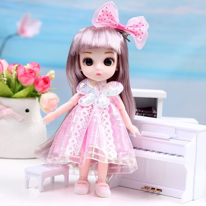 Babysbule 6 inch Mini Doll with 13 Movable Joints and Changeable Outfit ...