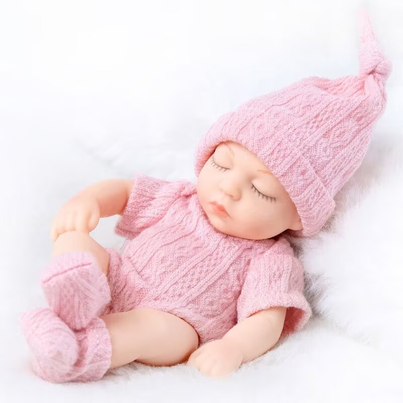 AmaMary 7" Pink Pyjamas Closed Eye Sleeper Full Body Soft Vinyl Vinyl ...