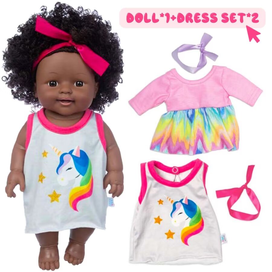 AmaMary 8" Black Reborn Doll African-American Washable Exploding Head ...