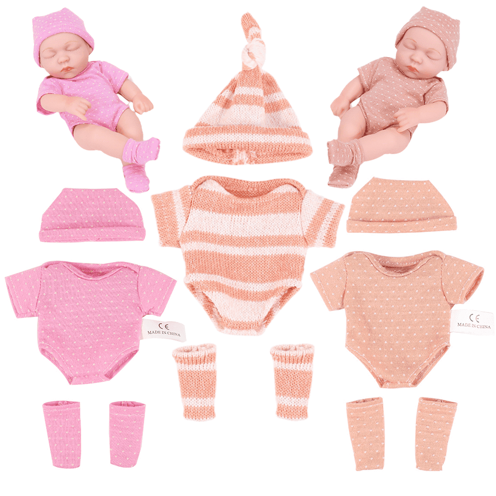 Babysbule 8 inch Doll Clothes Set, 3 Stylish Outfits for Mini Reborn ...