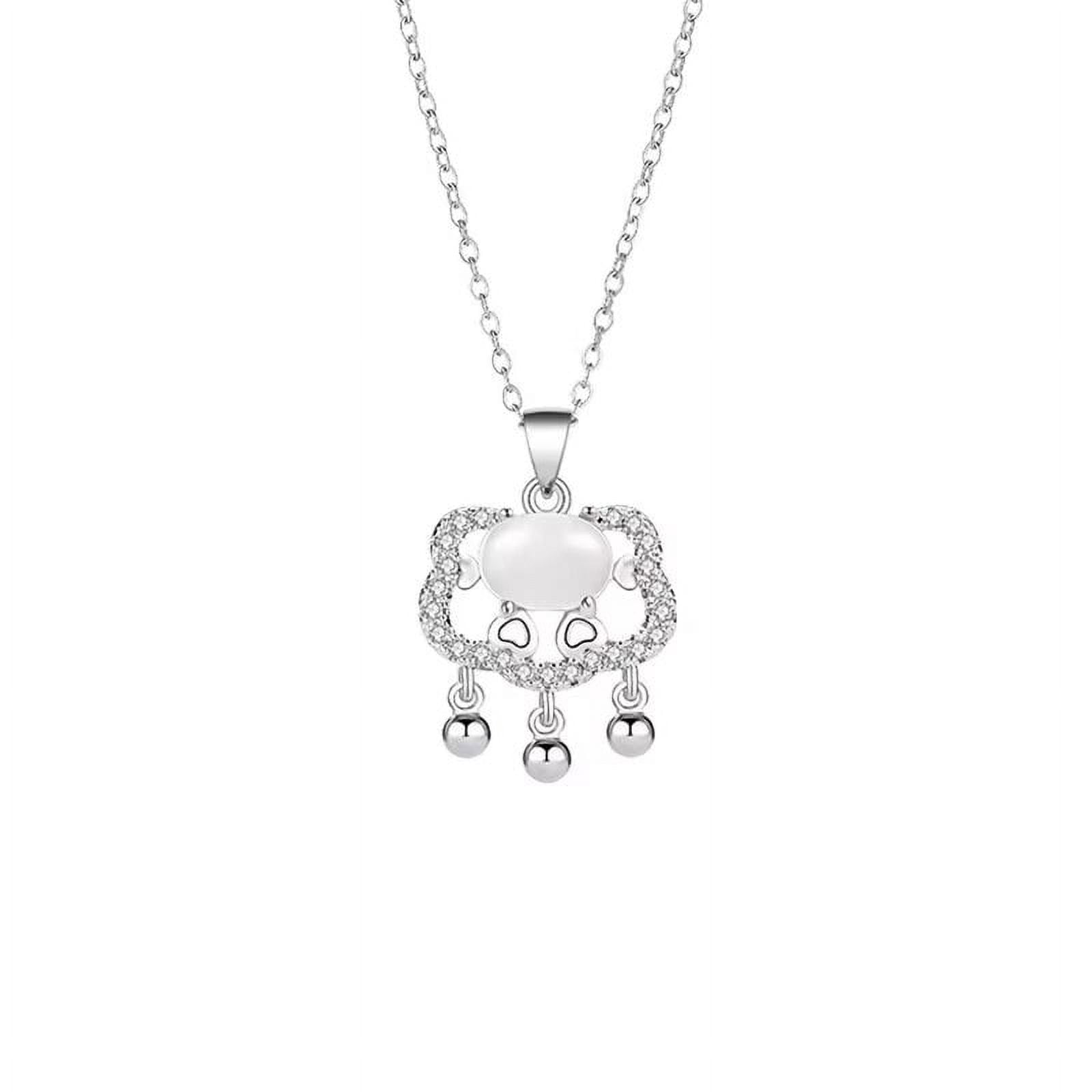 AmaMary Auspicious Peace Lock Necklace Collarbone Chain Ladies High ...