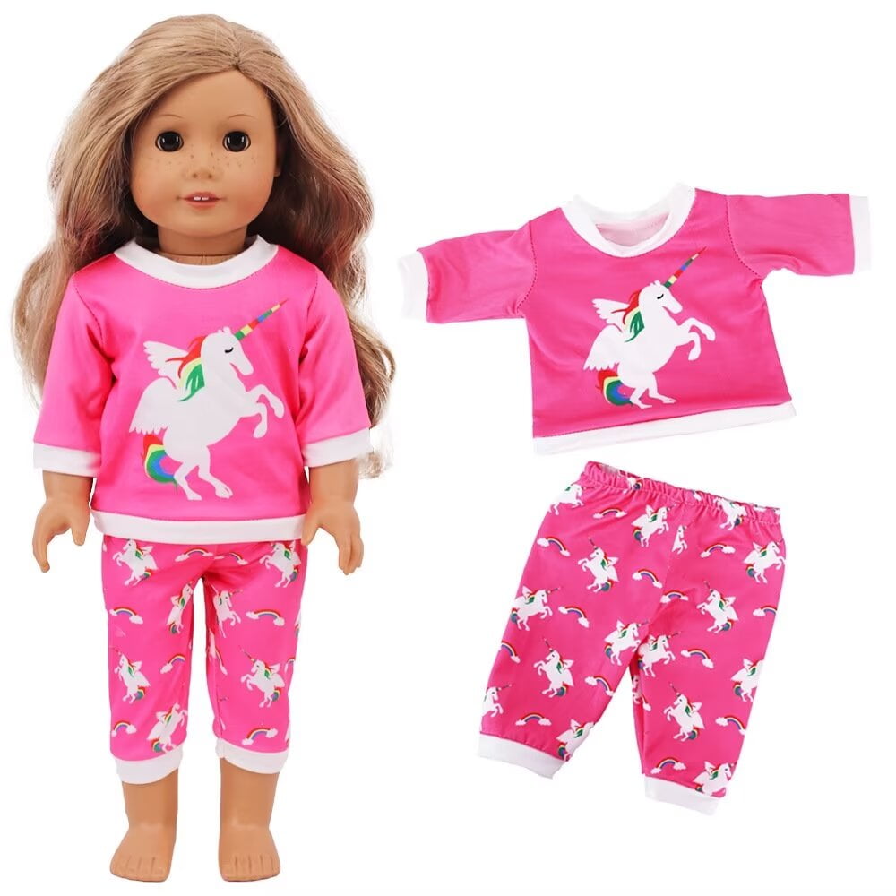 AmaMary Baby Doll Clothes 18 Inch Reborn Doll Pajama Accessories Long ...
