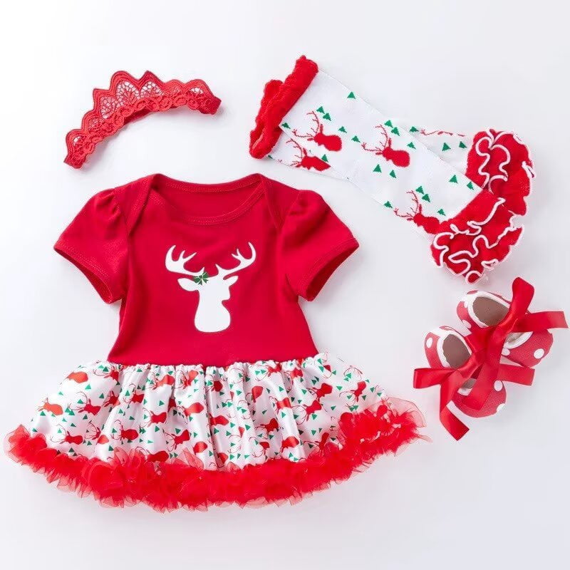 AmaMary Christmas Red Tutu Dress Set for 24 inch Reborn Dolls ...