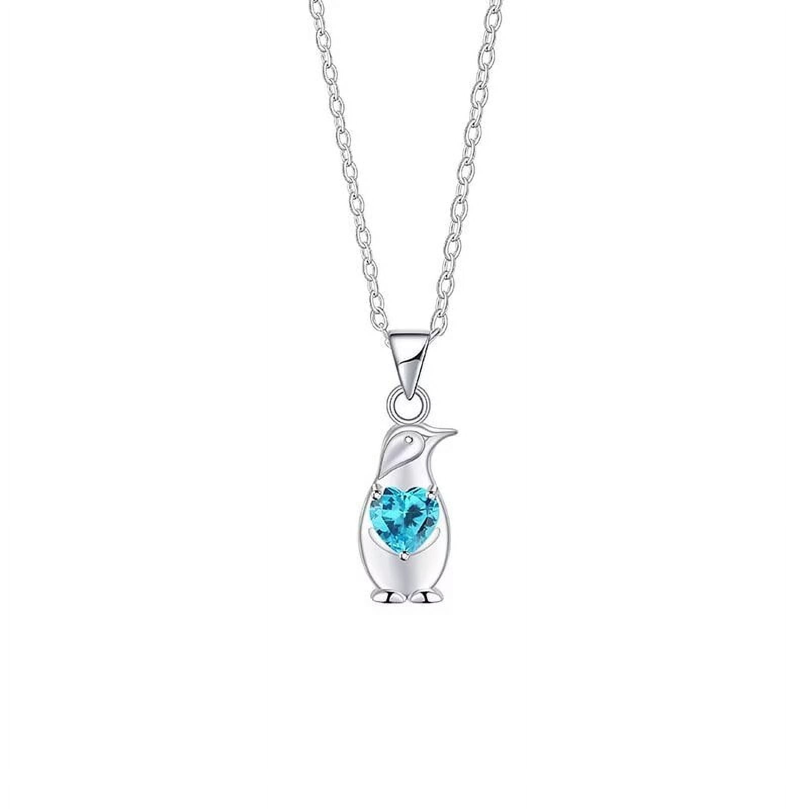 AmaMary Love Penguin Laurel Necklace Bone Chain Ladies Stainless Steel ...