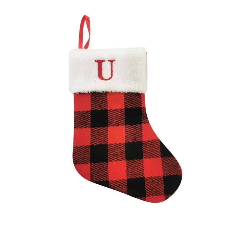 AmaMary Monogrammed Christmas Stocking 8.7" Small Embroidered Monogram ...