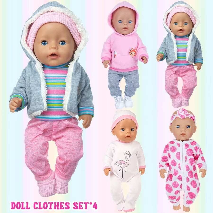AmaMary Rebirth Soft Doll Clothes 4 Sets Sweet and Cute Newborn Baby ...