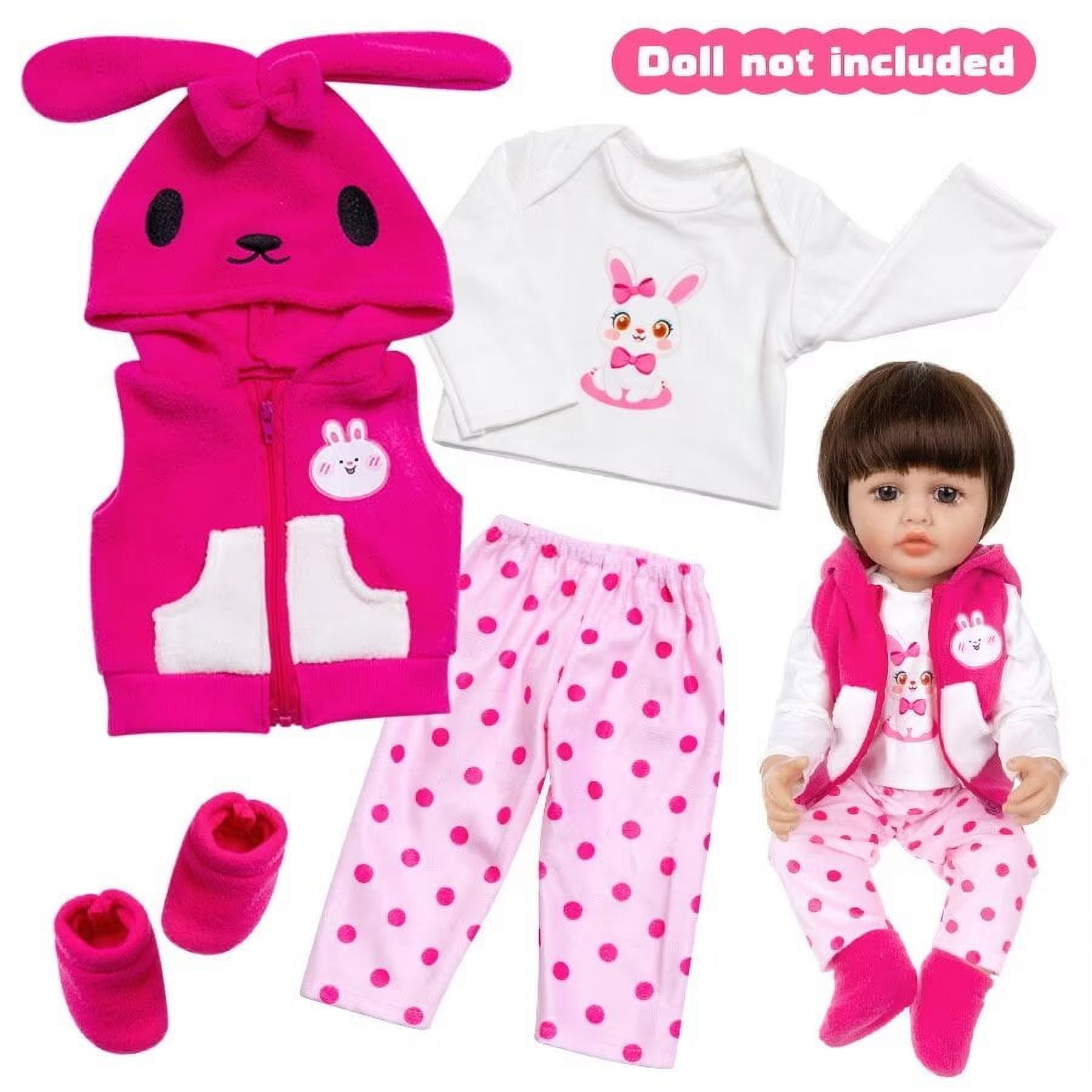 AmaMary Reborn Baby Doll Clothes 20-23 inch Plush Hooded Outfit Set ...