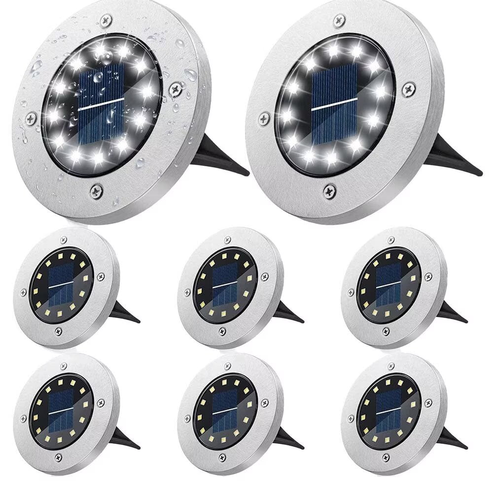 AmaMary Solar Ground Lights - Upgraded Waterproof Solar Garden ...