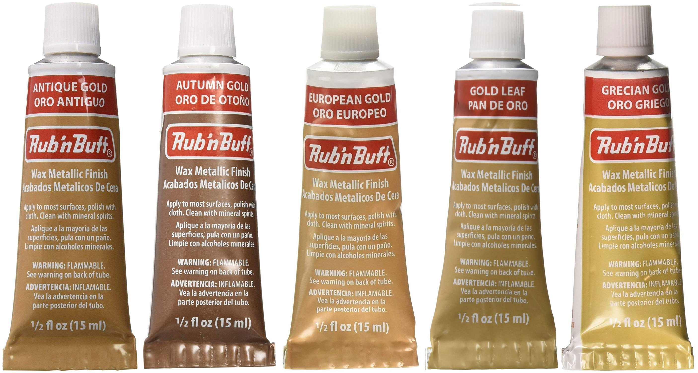 Amaco Rub 'N Buff Wax Metallic Finish Craft Kit, 5 Color Gold ...