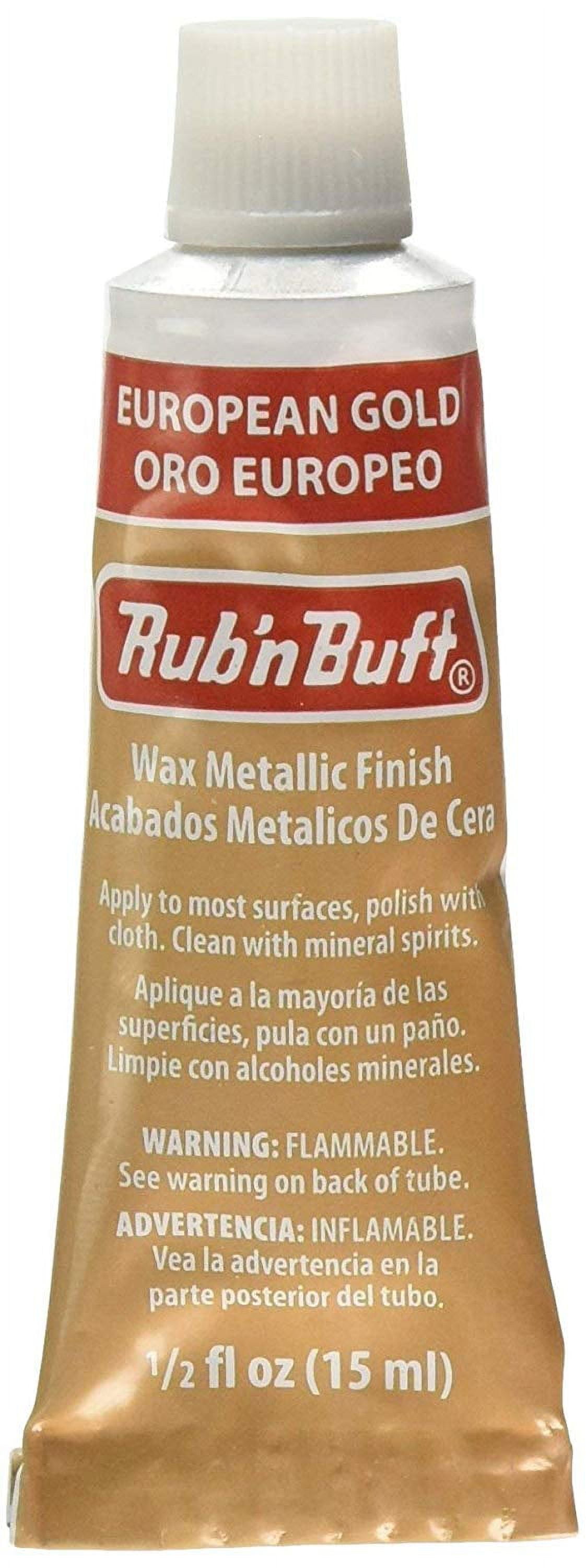 Rub N Buff Metallic Wax Finish, European Gold, 0.5oz Tube, Luster for ...