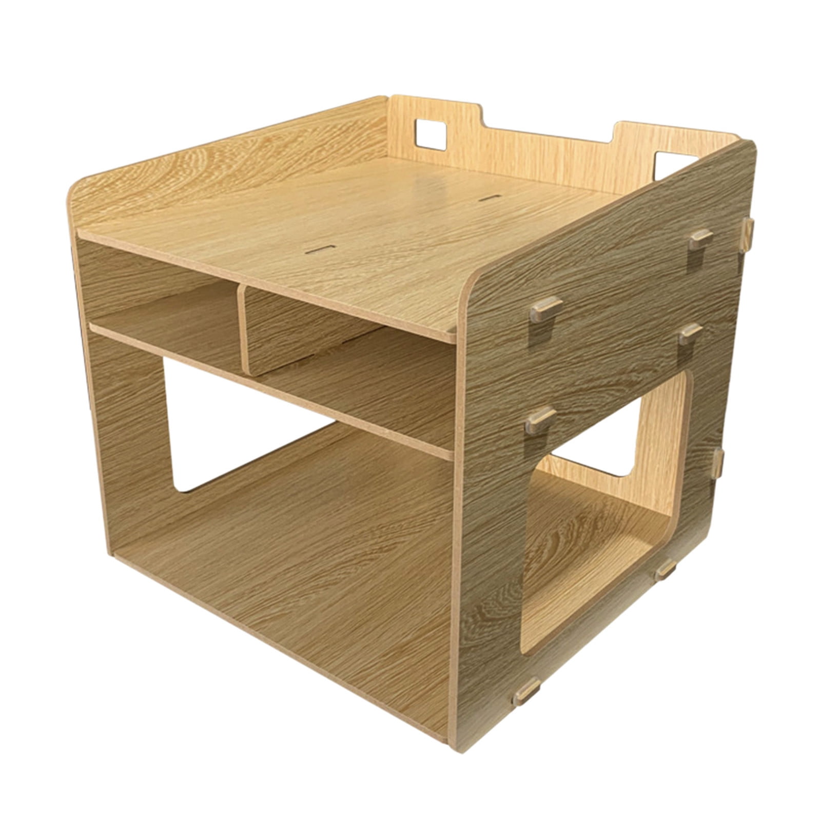 Amacok 3-Tier Paper Storage Letter Tray File Sorter - Wood Desktop ...