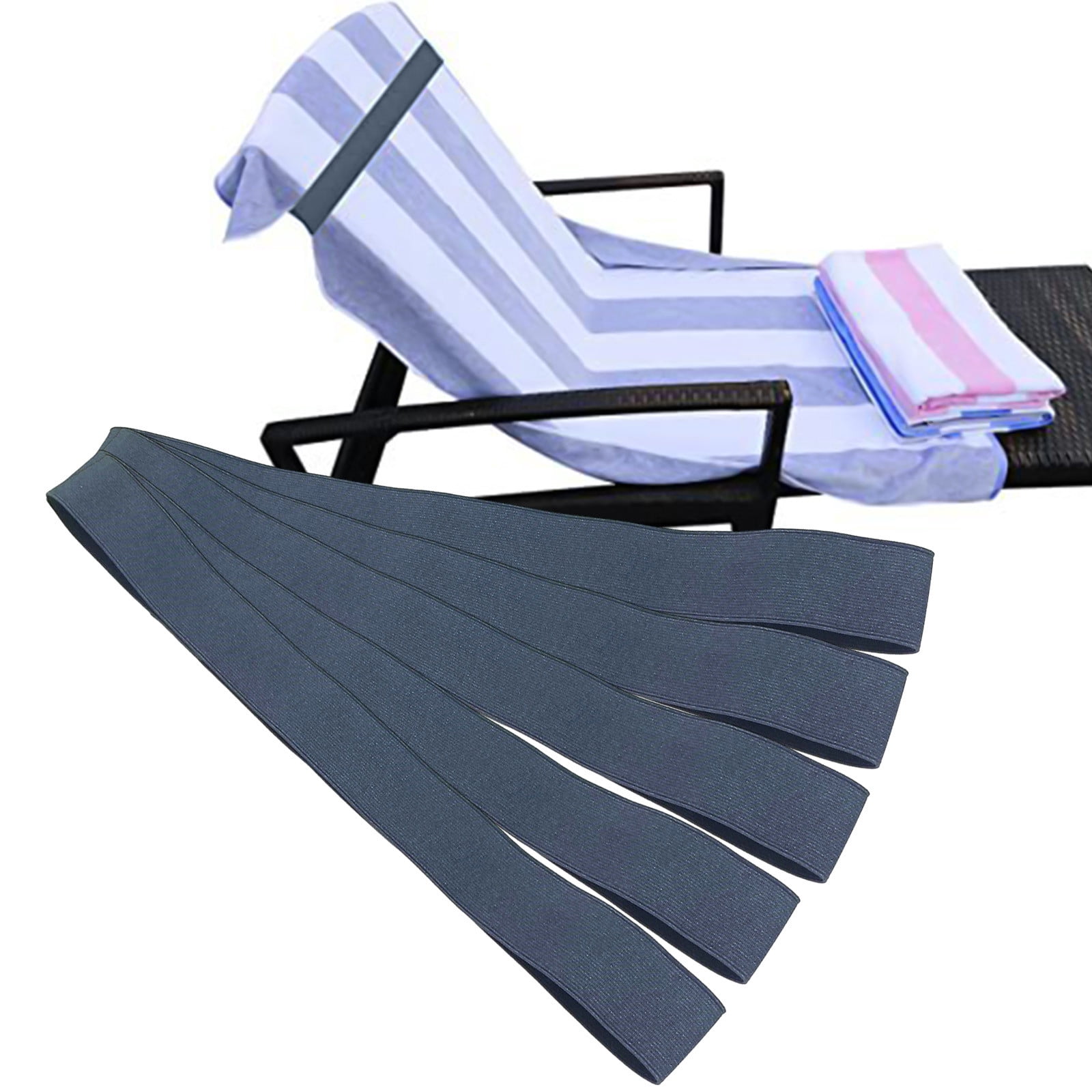 Amacok 5Pcs Beach Chair Towel Bands, Beach Chair Clips Bands Towel ...