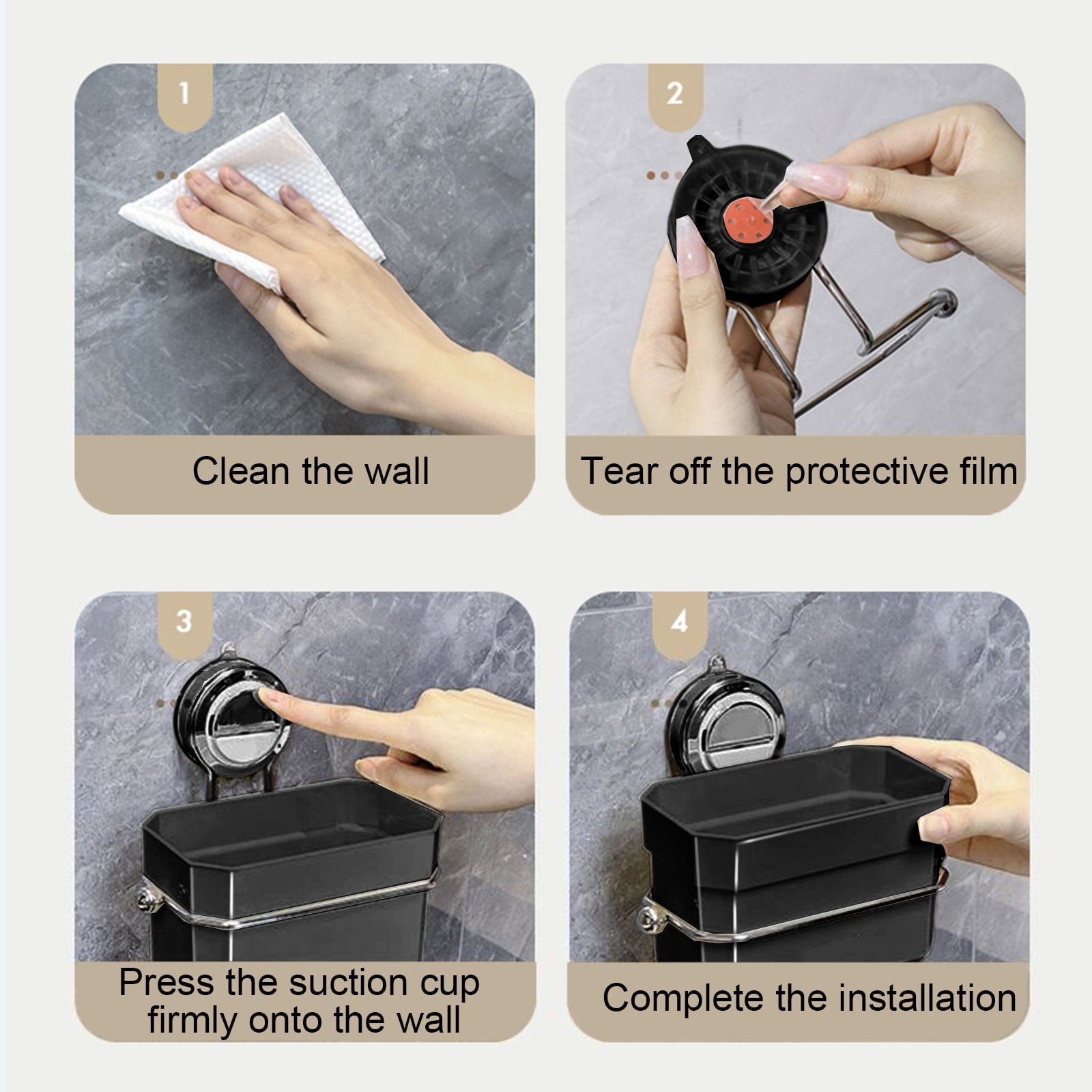 Amacok Bathroom Wall Organizer Shelf Storage Adhesive, Apartment ...