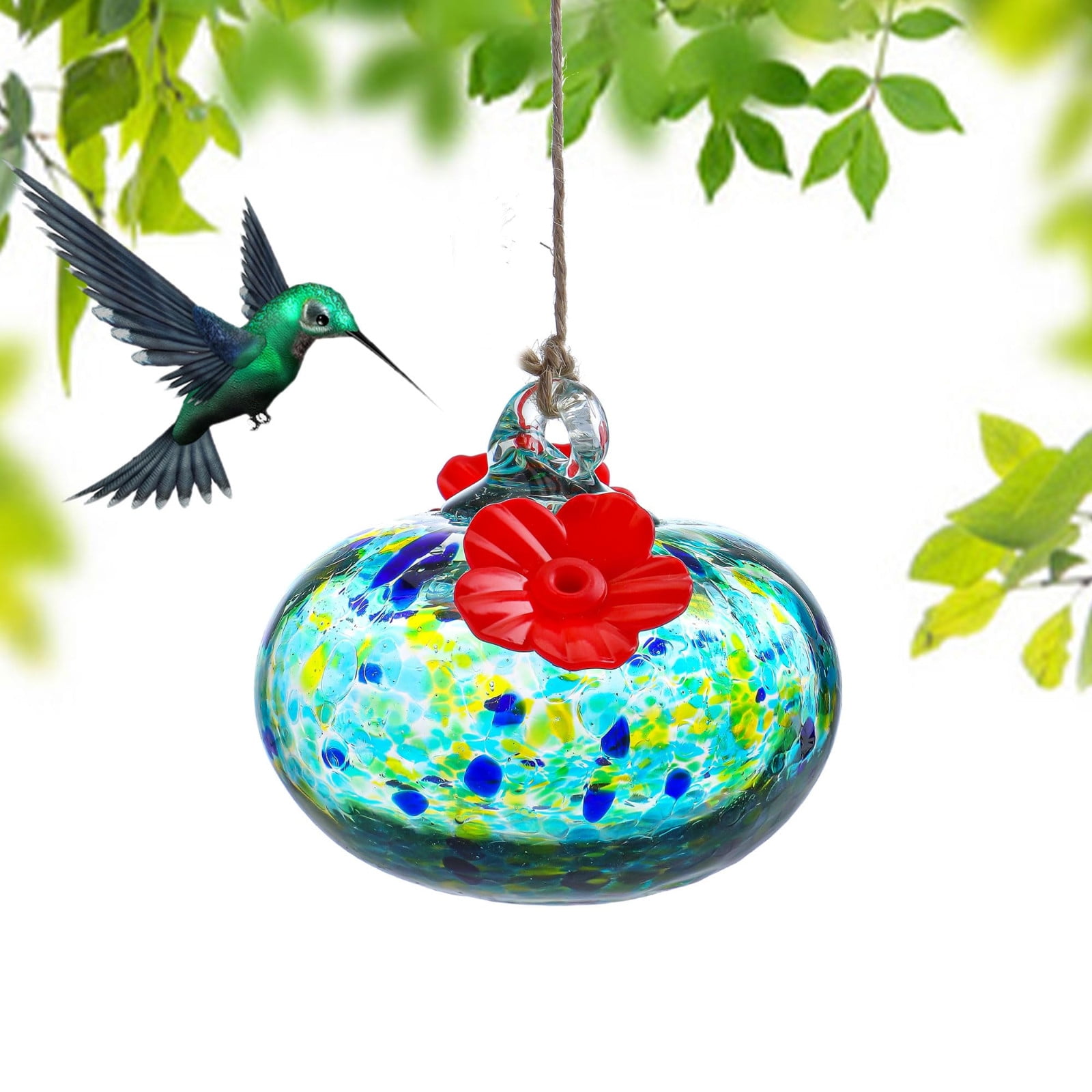 Amacok Colorful Glass Hummingbird Feeders, Small Size, Humming Bird ...