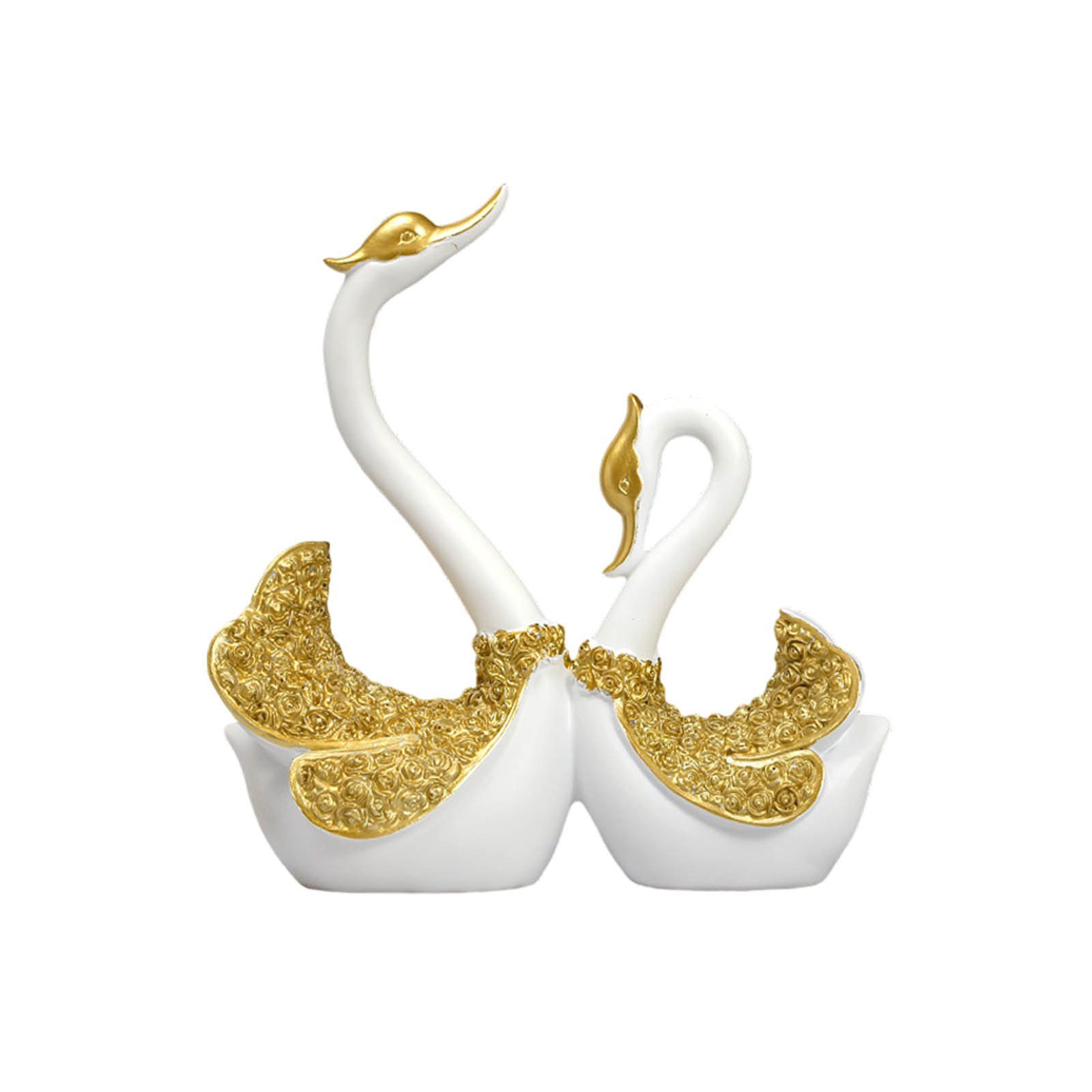 Amacok Couple Swan Statue 7.8" Elegant Resin Swan Sculpture for Home ...