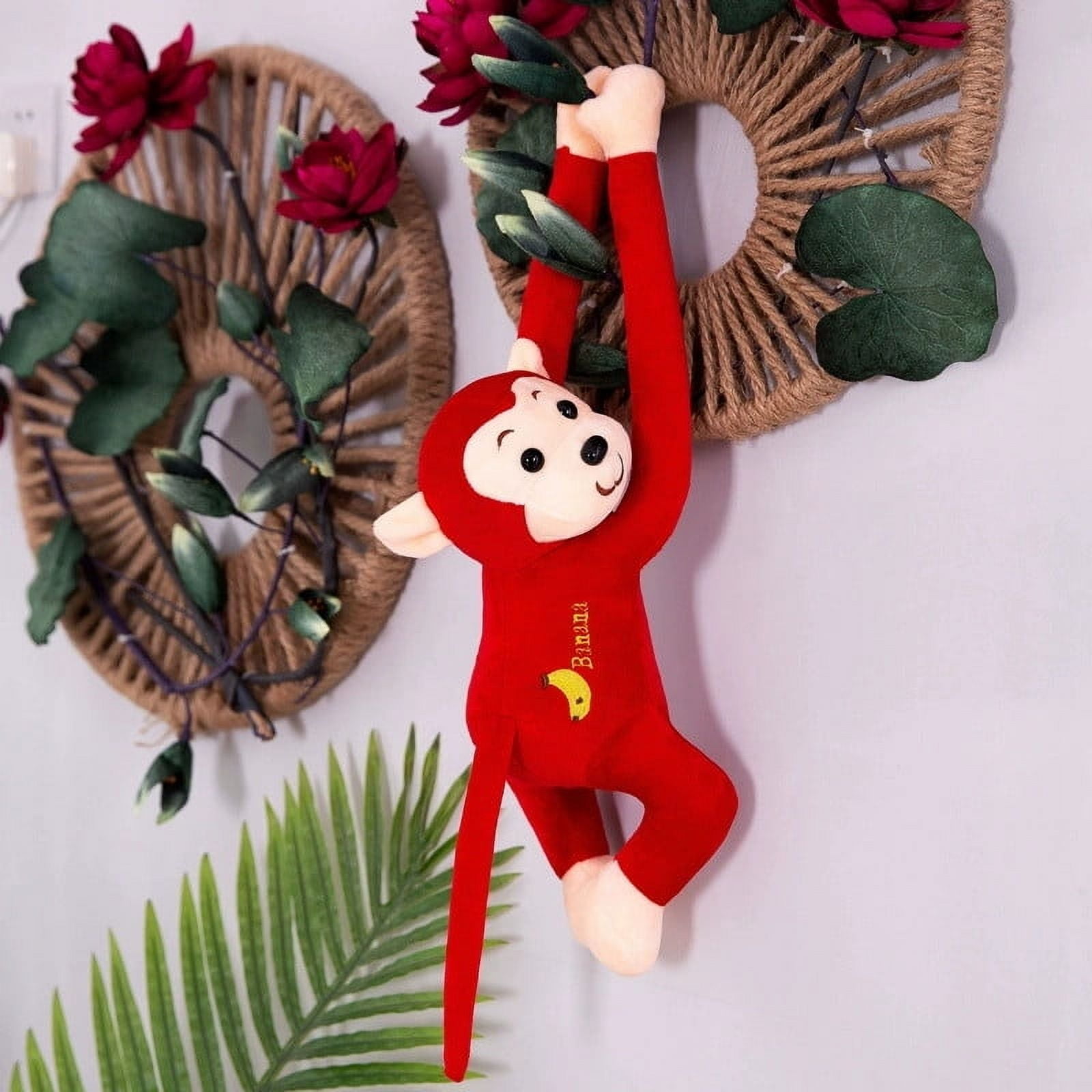 Amacok Cute Long-Armed Monkey Doll 17 Inch Hanging Monkey Soft Stuffed ...