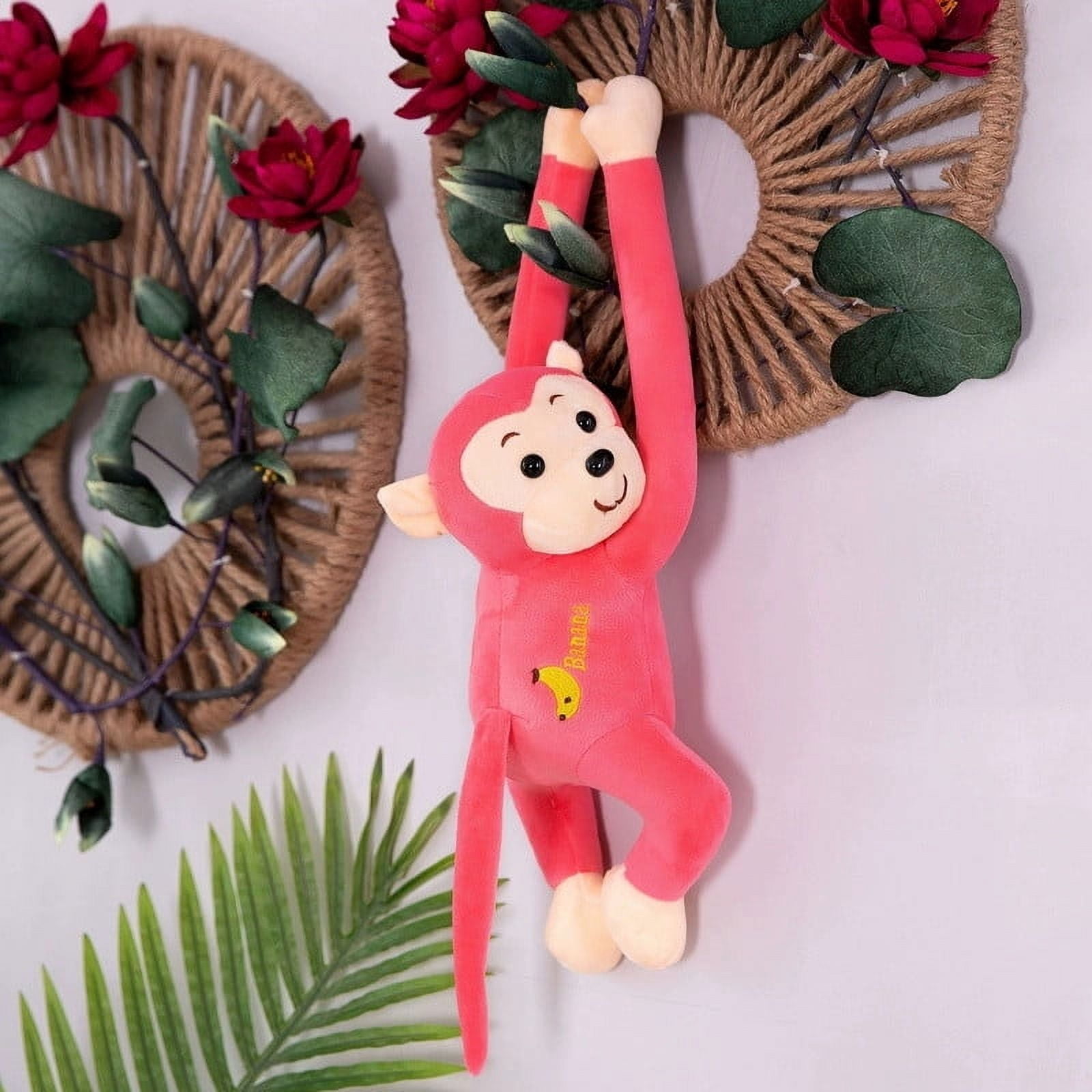 Amacok Cute Long-Armed Monkey Doll 17 Inch Hanging Monkey Soft Stuffed ...