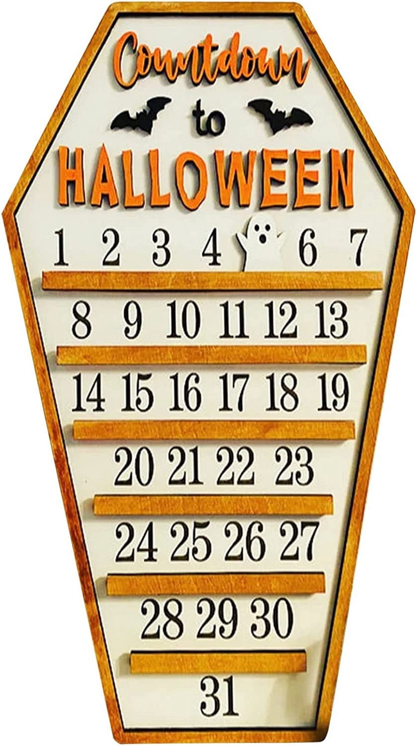 Amacok Halloween Coffin Calendar with Moveable Halloween Decoration ...