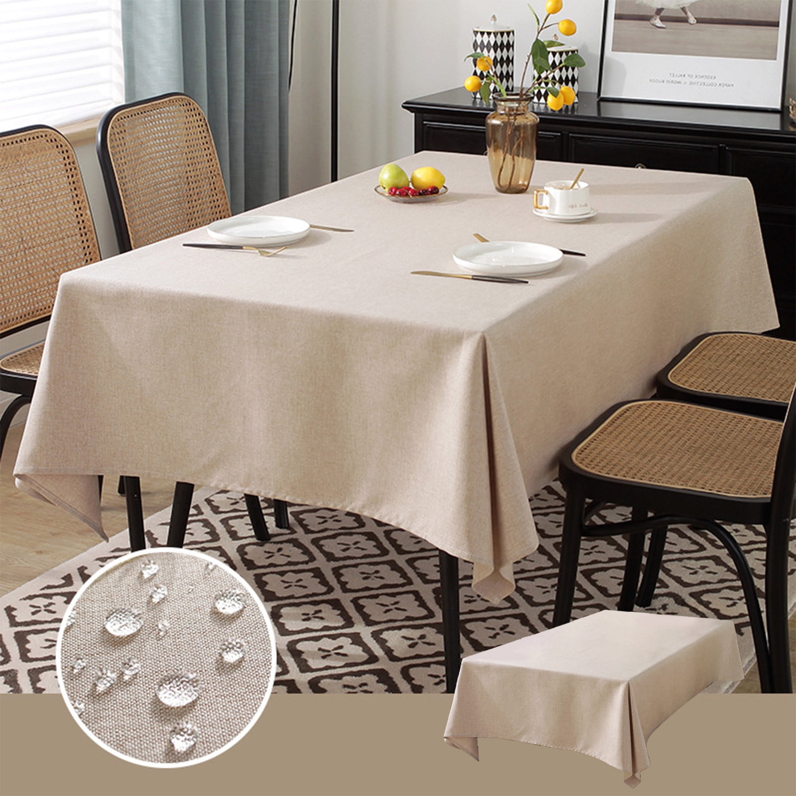 Amacok Imitation Cotton and Linen Table Cloths for Rectangle Tables ...