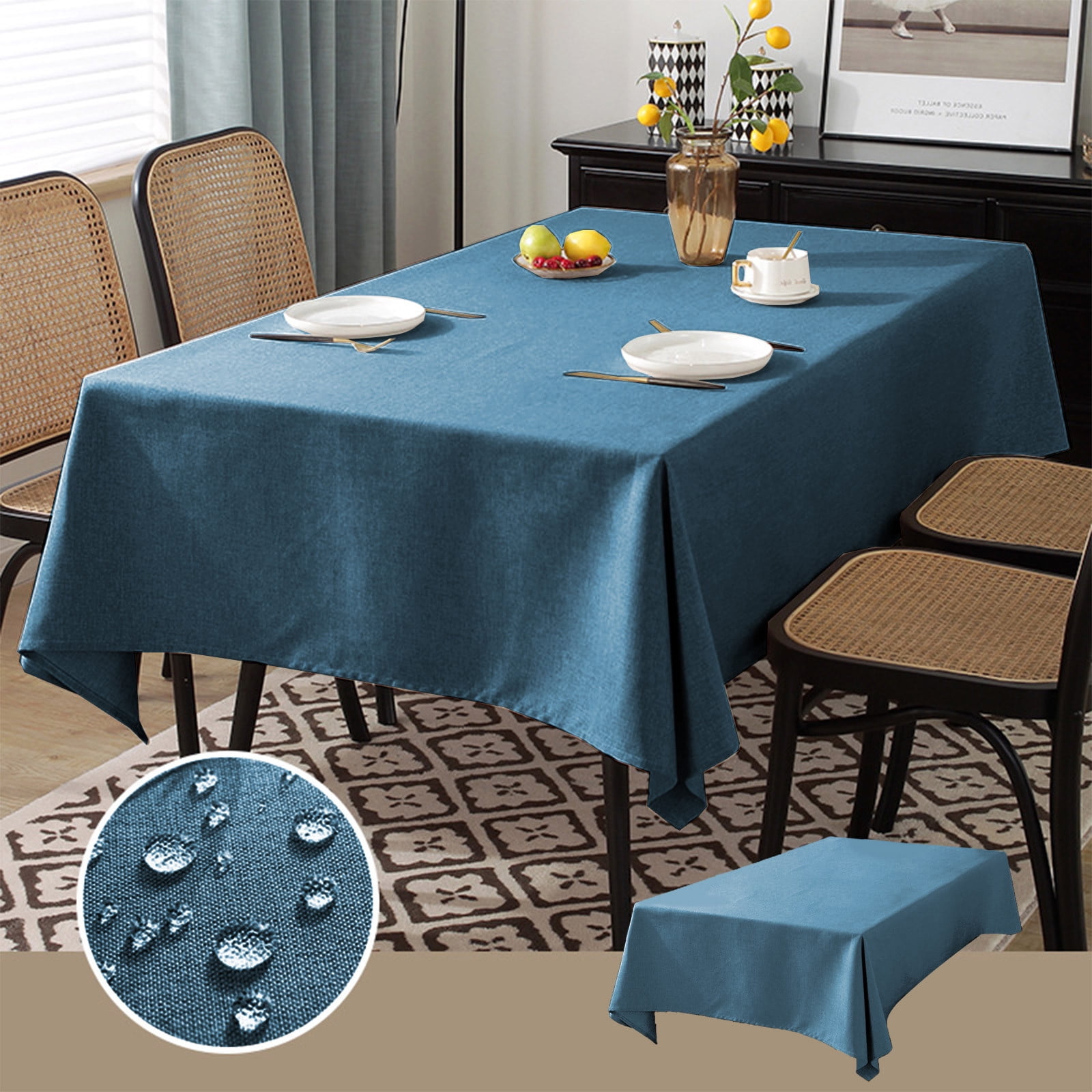 Amacok Imitation Cotton and Linen Table Cloths for Rectangle Tables ...