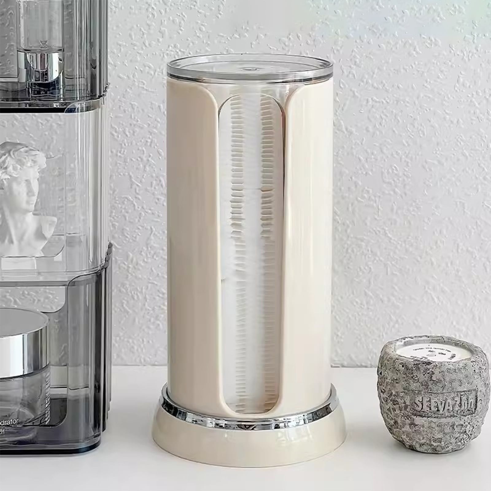 Amacok Makeup Remover Towel Cosmetic Cotton Storage Box Beauty Puff ...