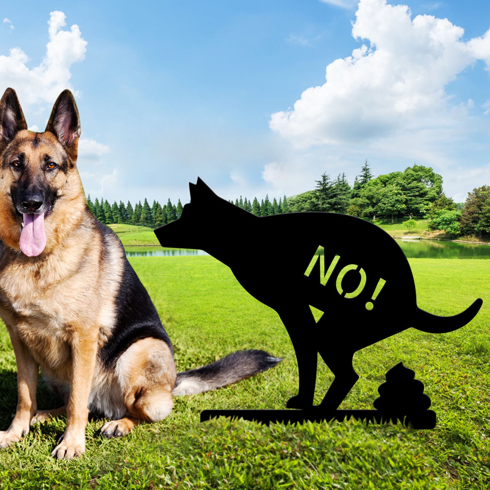 Amacok Metal No Poop Sign - Durable Metal Yard Sign to Stop Dogs from ...