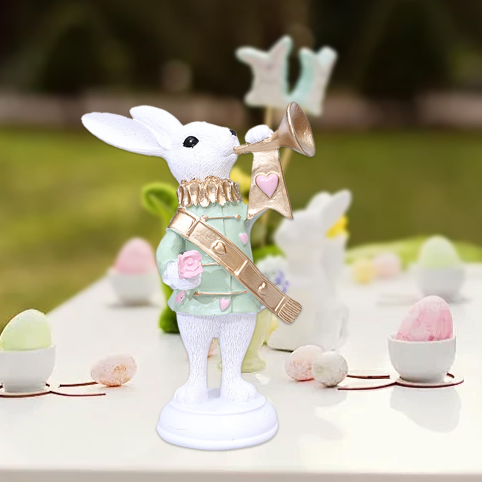 Amacok Mini Easter Bunny Statue Funny Rabbit Tabletop Centerpiece Decor ...