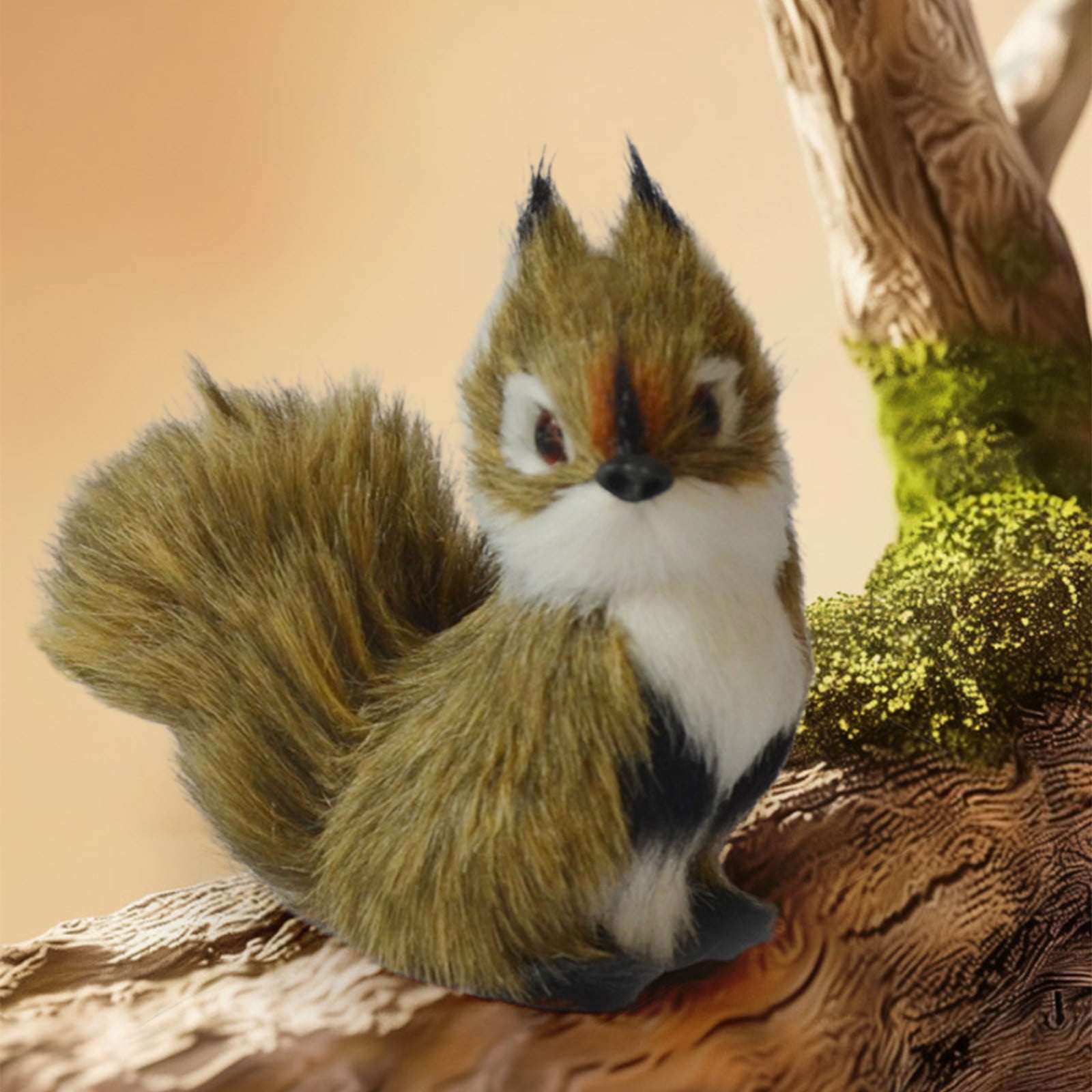 Amacok Mini Simulation Plush Squirrel, Fake Squirrel Soft Ornament ...