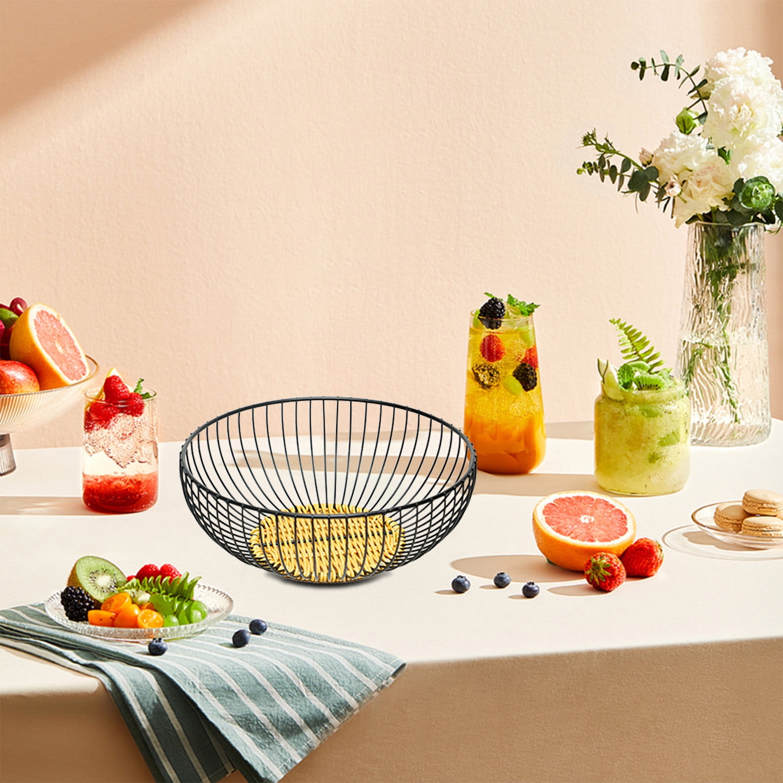 Amacok Modern Fruit Dish, Mesh Fruit Bowl Decorative Fruit Vegetables ...