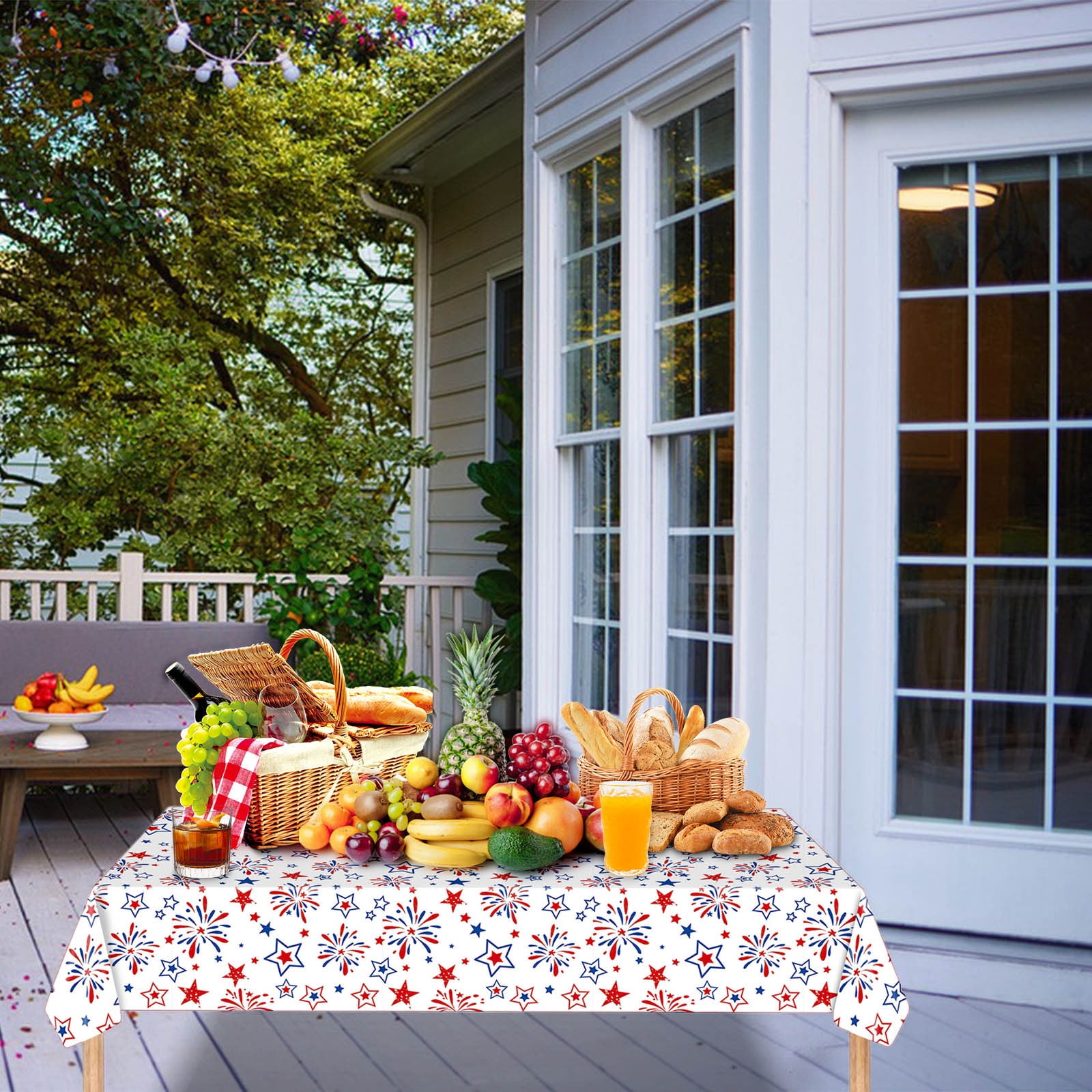 Amacok Patriotic Tablecloth 54 X 108 Inch Rectangle 4Th Of July Table ...
