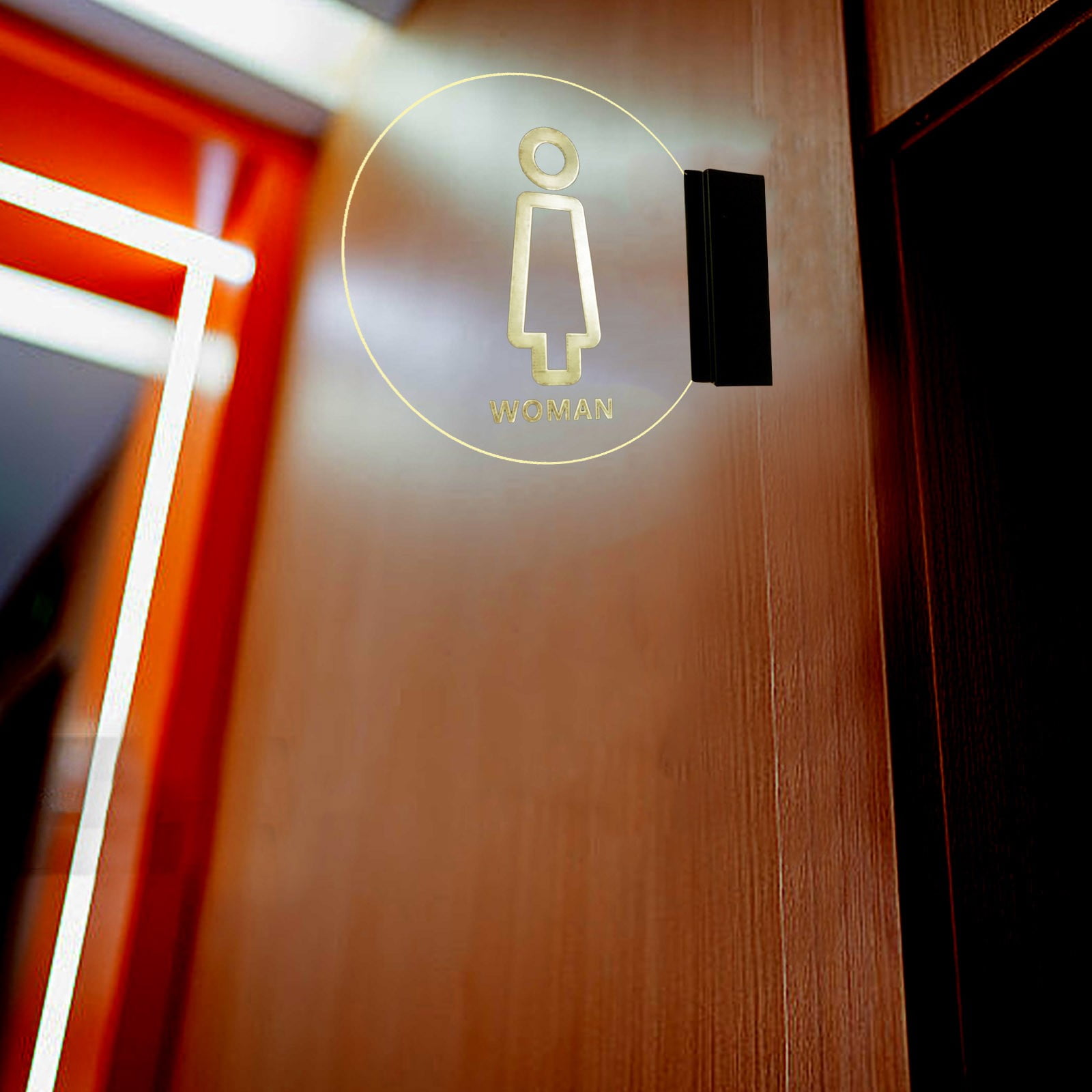 Amacok Rechargeable Men's Women's Restroom Signs Unisex Gender Bathroom ...