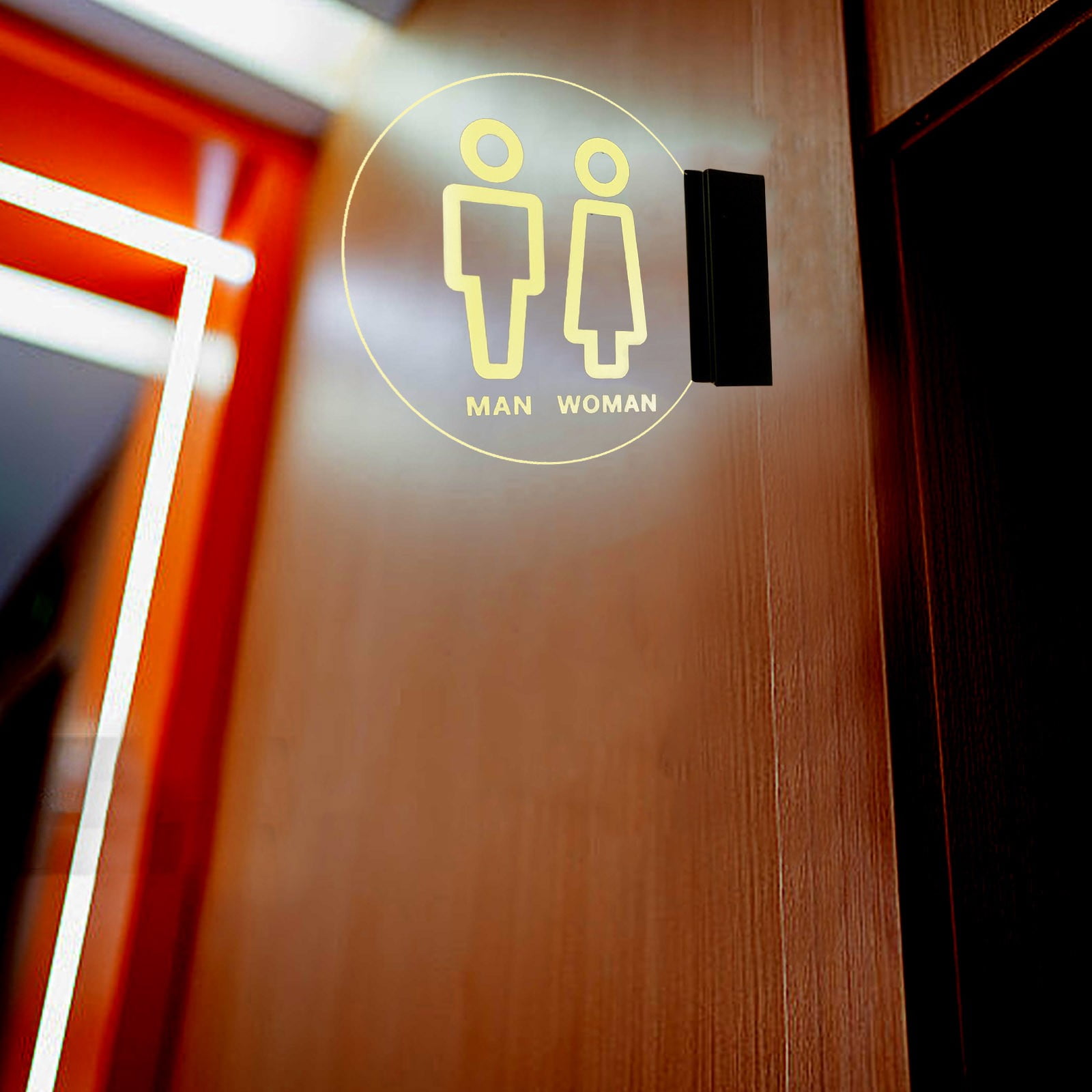 Amacok Rechargeable Men's Women's Restroom Signs Unisex Gender Bathroom ...