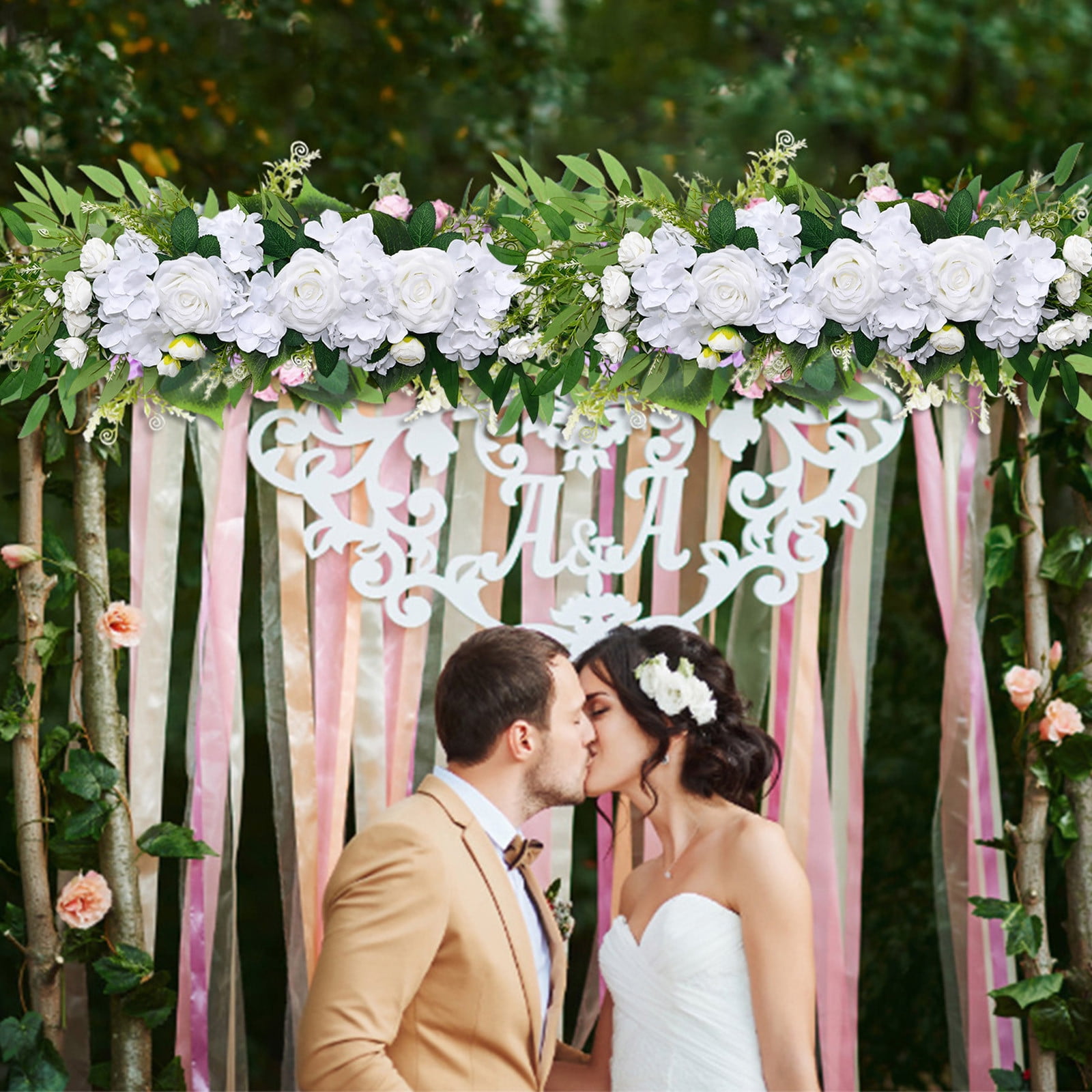 Amacok Rose Swag Flowers, Wedding Arch Flowers Artificial Flower Swag ...