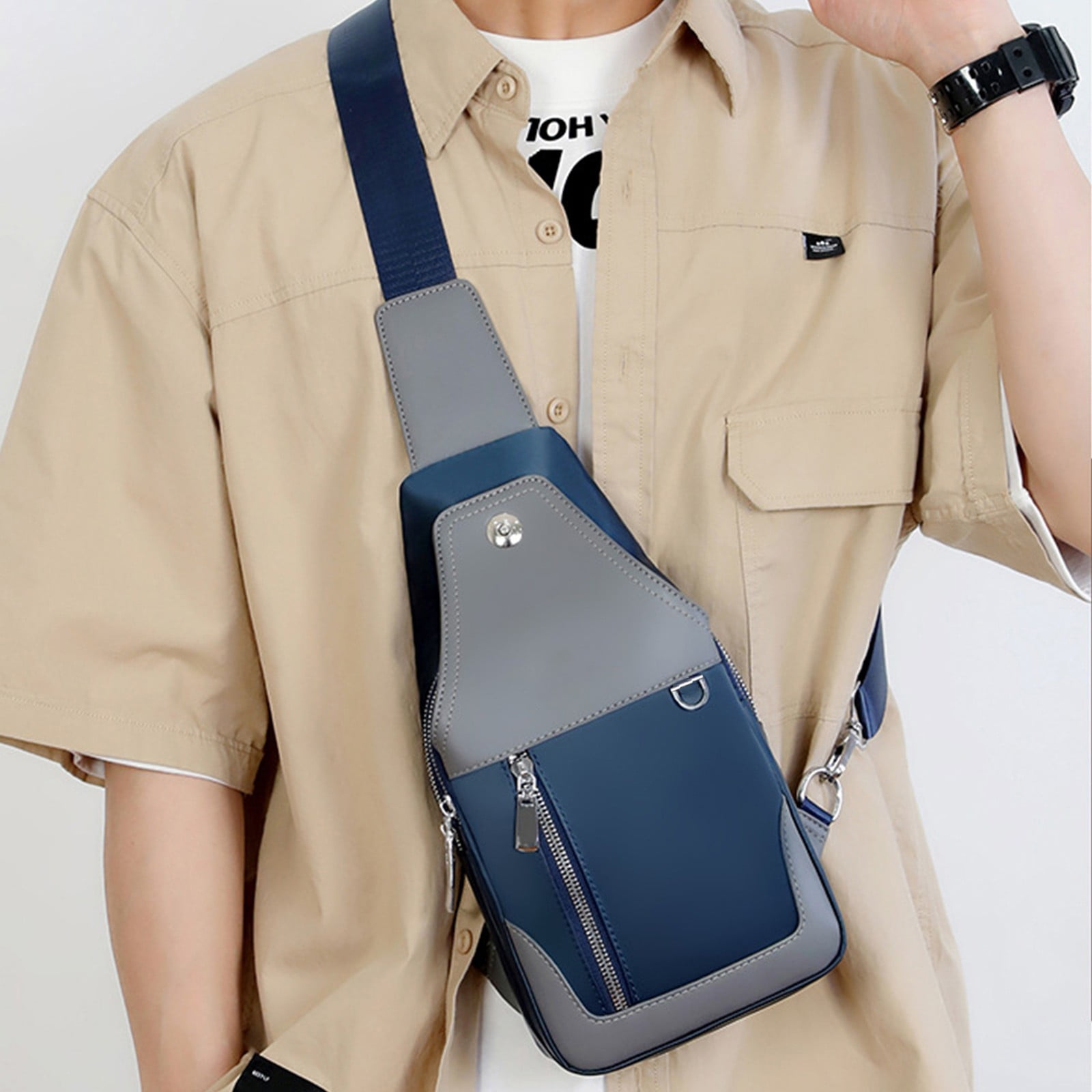 Amacok Waterproof Oxfords Cloth Chest Bag for Men Stylish and Versatile ...