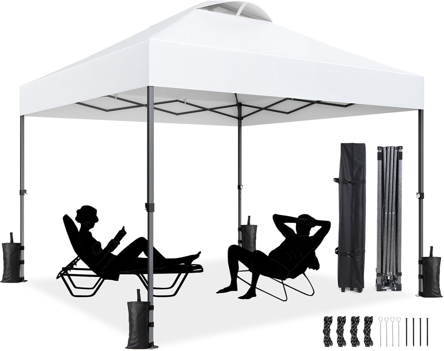 Amada 10x10ft 1-Person Setup Pop Up Canopy Tent - Easy Outdoor Sun ...