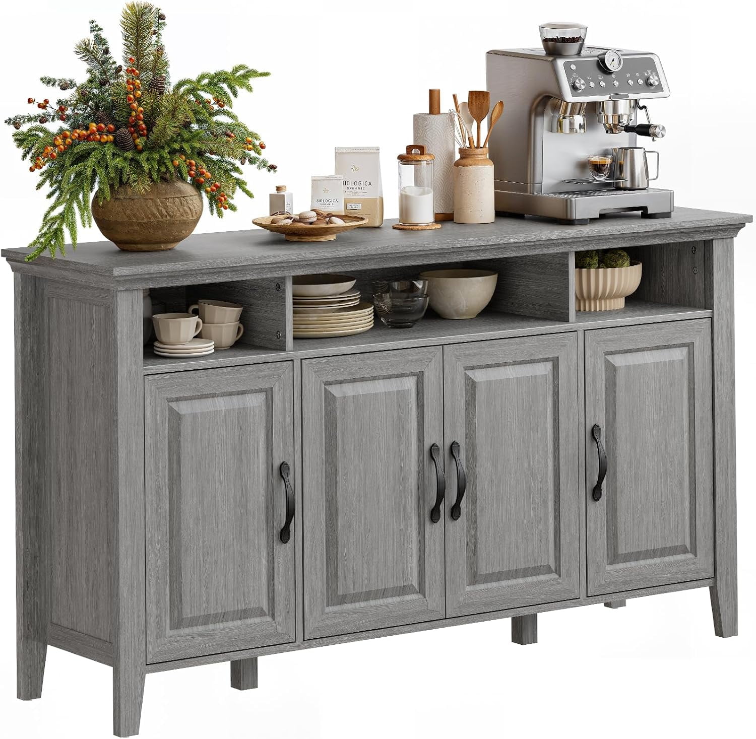 Amada Buffet Cabinet with Storage, 55" Large Sideboard Storage Cabinet ...