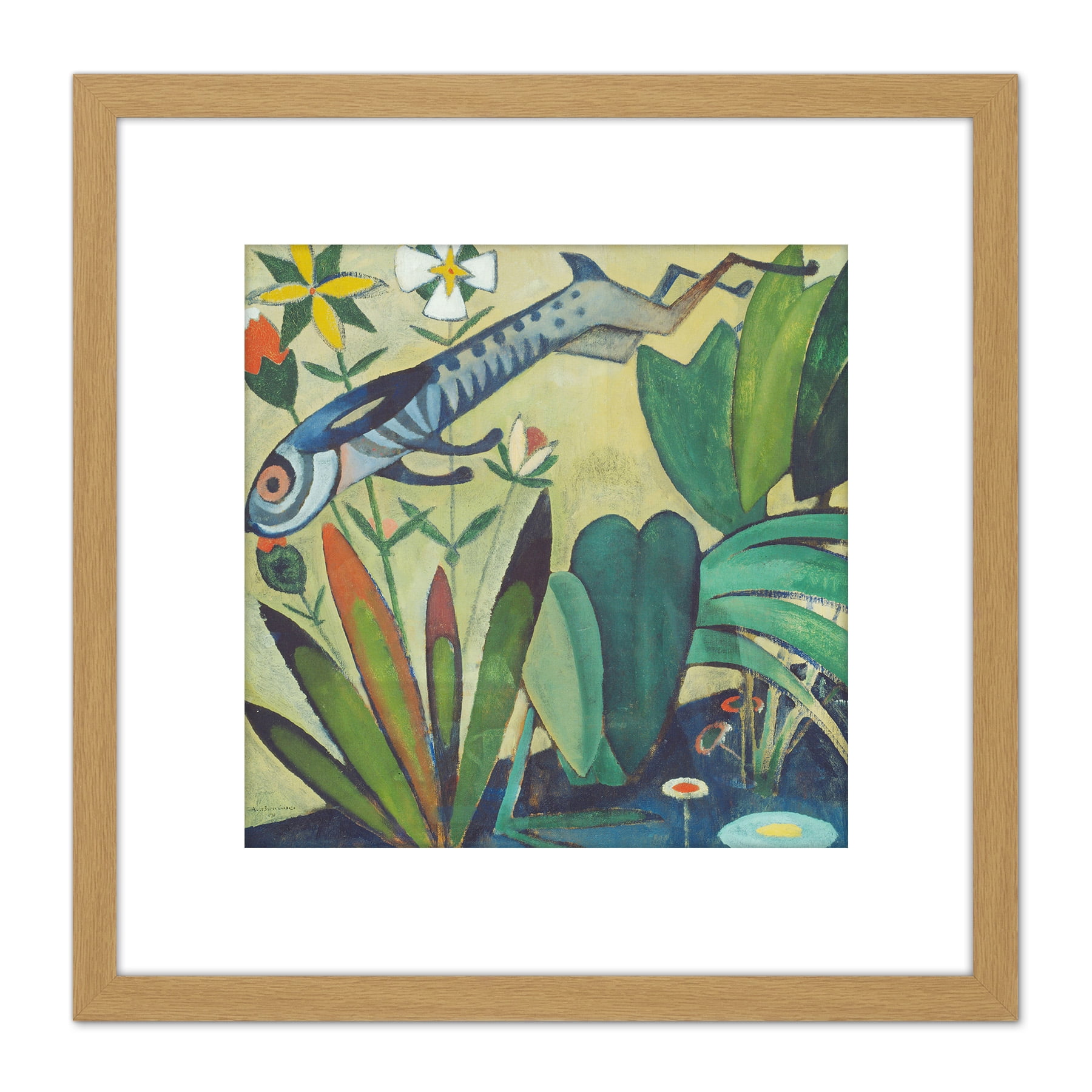 Amadeo De Souza Cardoso - The Leap Of The Rabbit 8X8 Inch Square Wooden ...