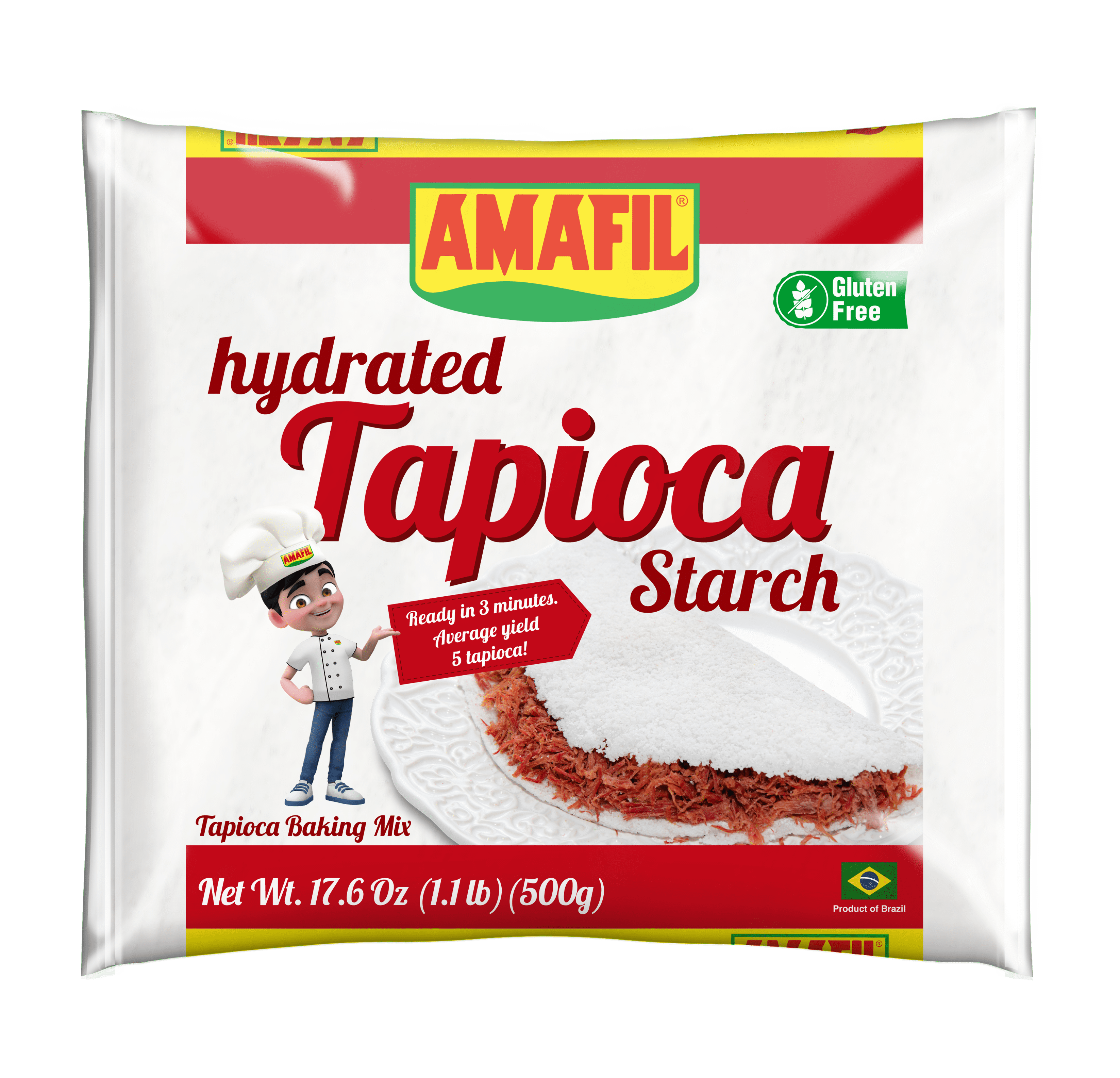 Amafil Hydrated Manioc Starch 17.64 oz | Pack of 3 | Massa Hidratada ...