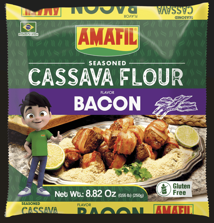 Amafil Bacon Seasoned Cassava Flour 8.82oz | Pack of 3| Farofa sabor ...