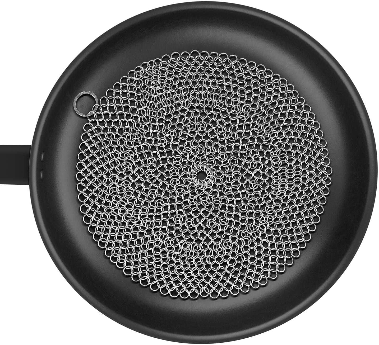 Amagabeli 10”x10” 316 Stainless Steel Cast Iron Cleaner Round Chainmail ...